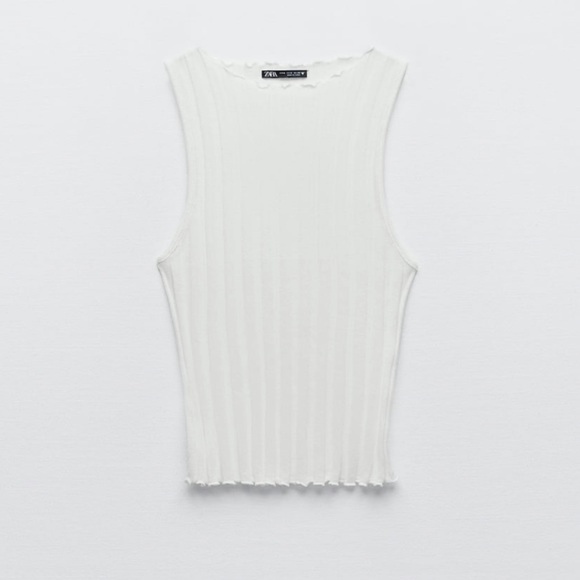 Zara | Tops | Zara Ribbed Halter Top White Brand New | Poshmark